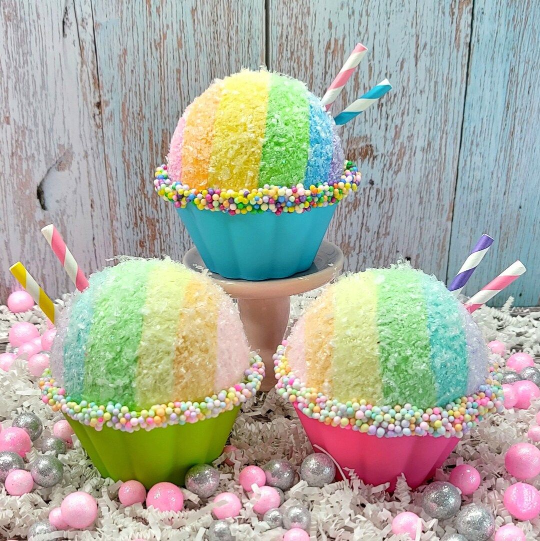 Fake Snow Cone Decor - Shaved Ice Decoration for Ice Cream & Candy ...