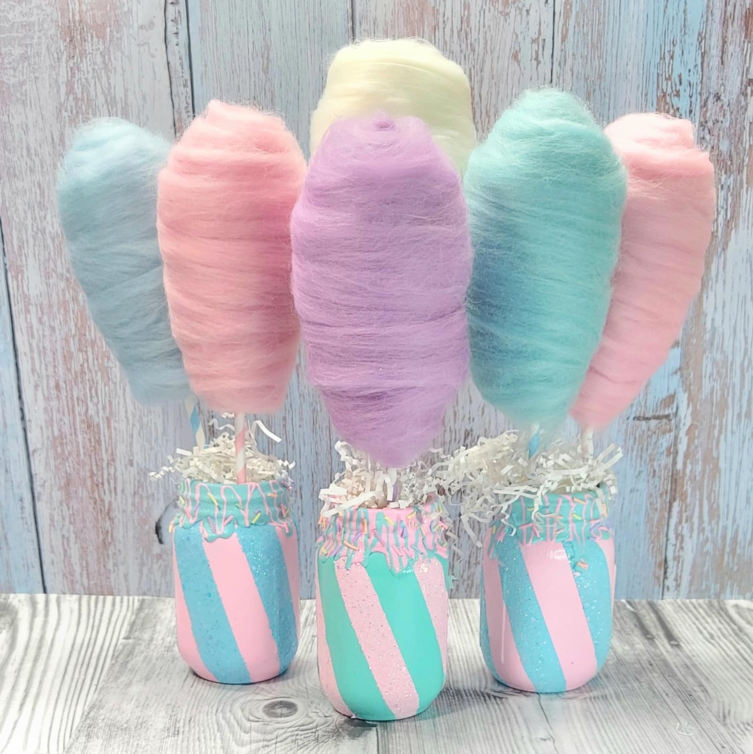 Fake Cotton Candy Decor, Candyland Party, Baby Shower Decor, Candy ...