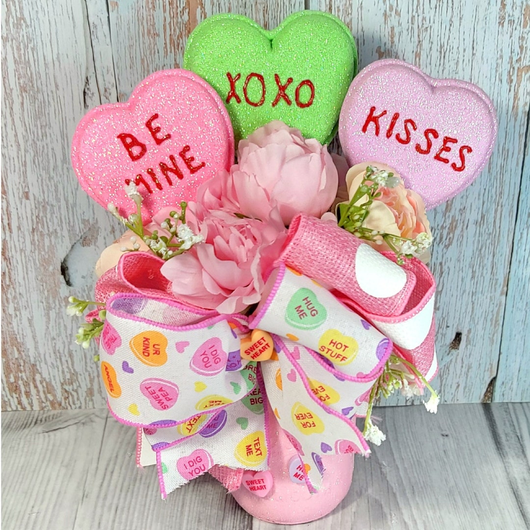 Valentine Candy Conversation Heart Centerpiece Sweet Love Decor for ...