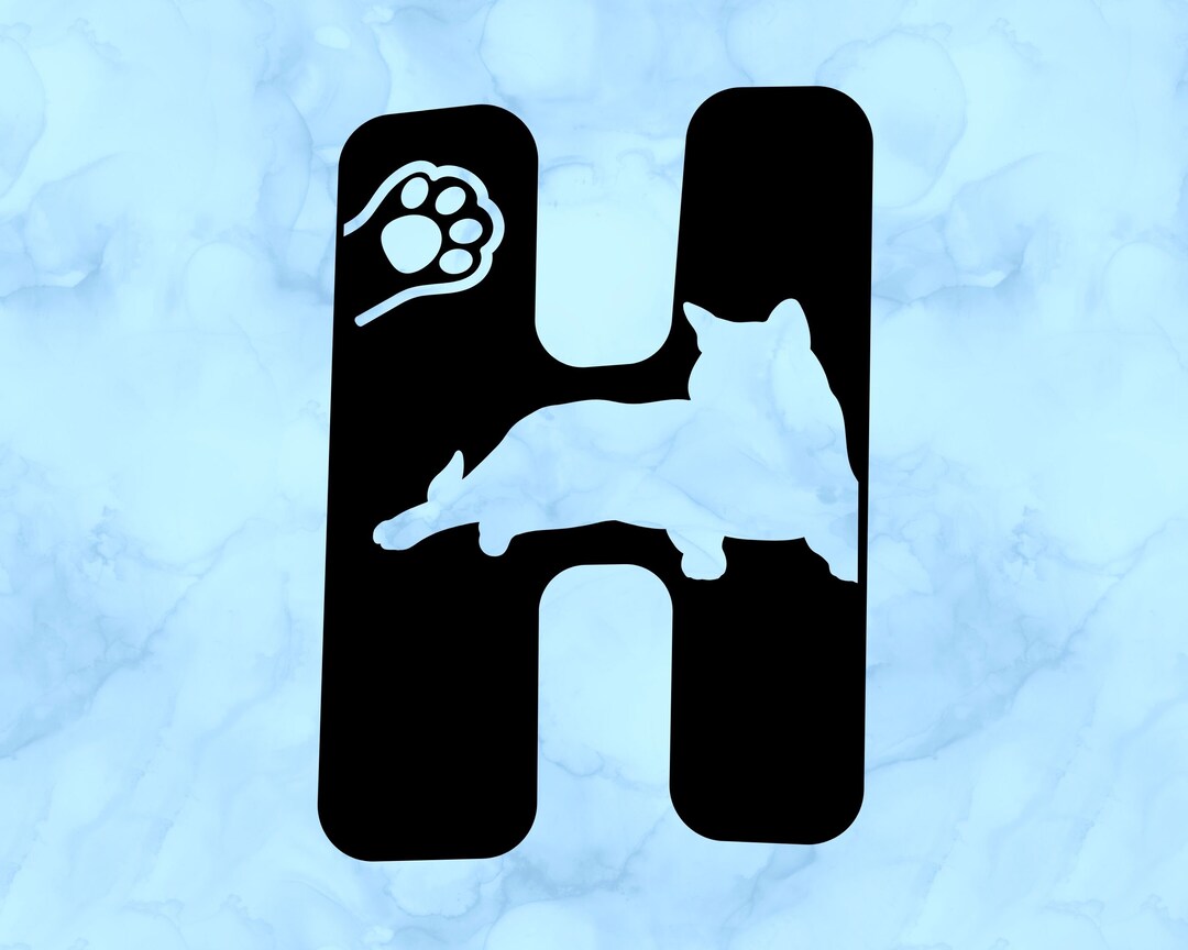 Cat Letter H Decal - Etsy