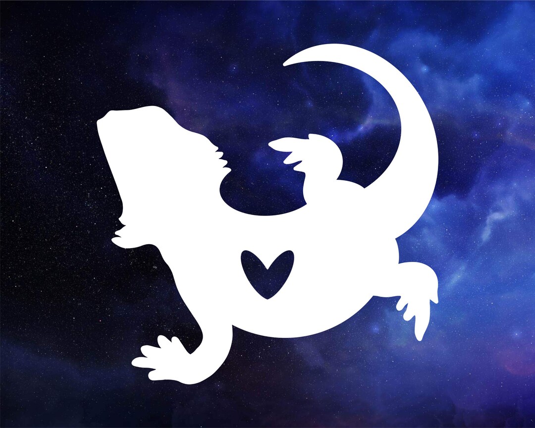 Bearded Dragon Heart Decal - Etsy