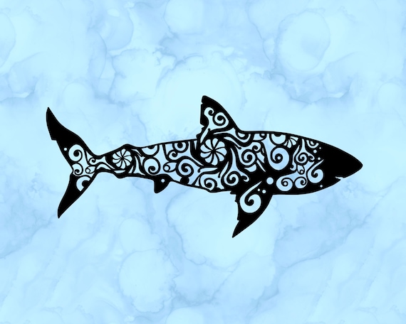 Great White Shark Zentangle Decal | Etsy