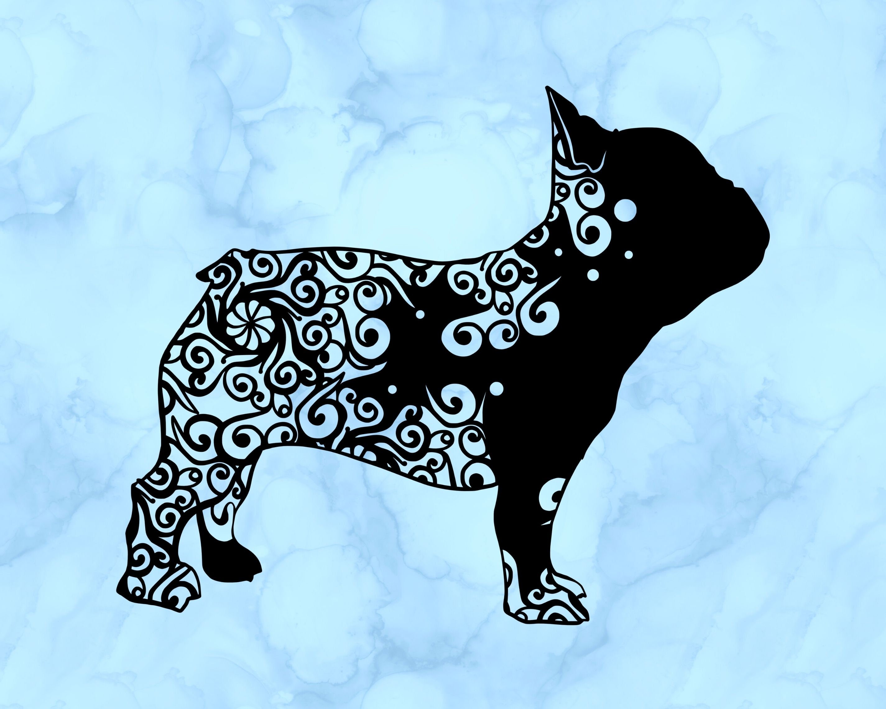 French Bulldog Zentangle Decal - Etsy