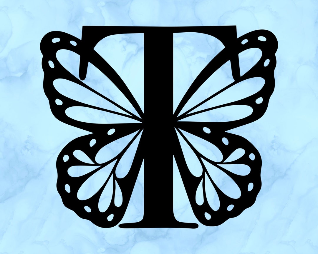 Butterfly Letter T Decal - Etsy