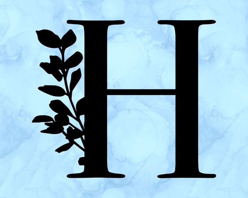 Foliage Letter H Decal - Etsy