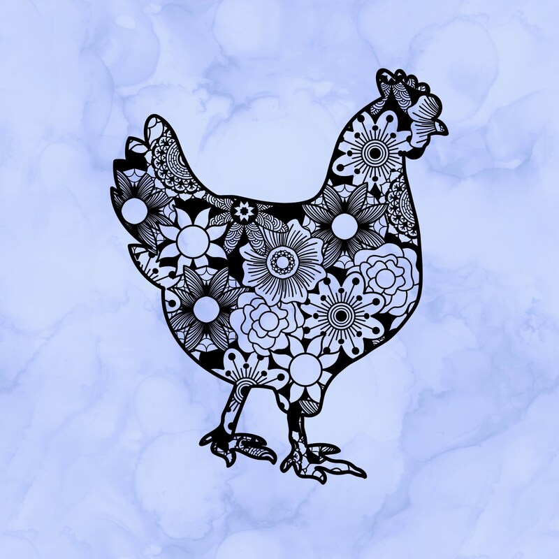 Zentangle Chicken - Etsy