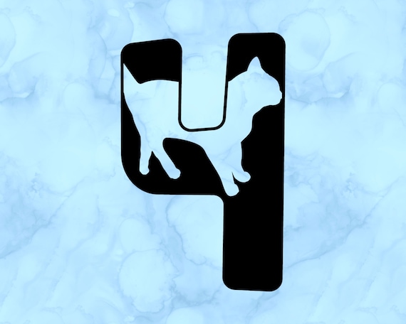 Cat Number 4 Decal - Etsy