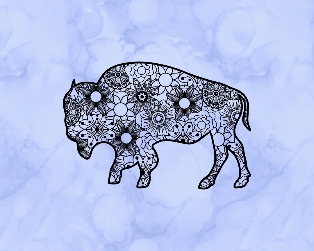 Buffalo Zentangle Decal - Etsy