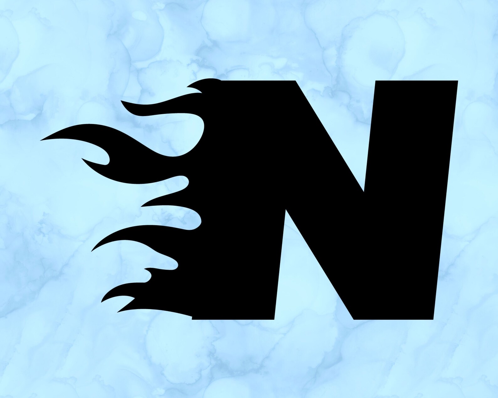 Flame Letter N Decal - Etsy
