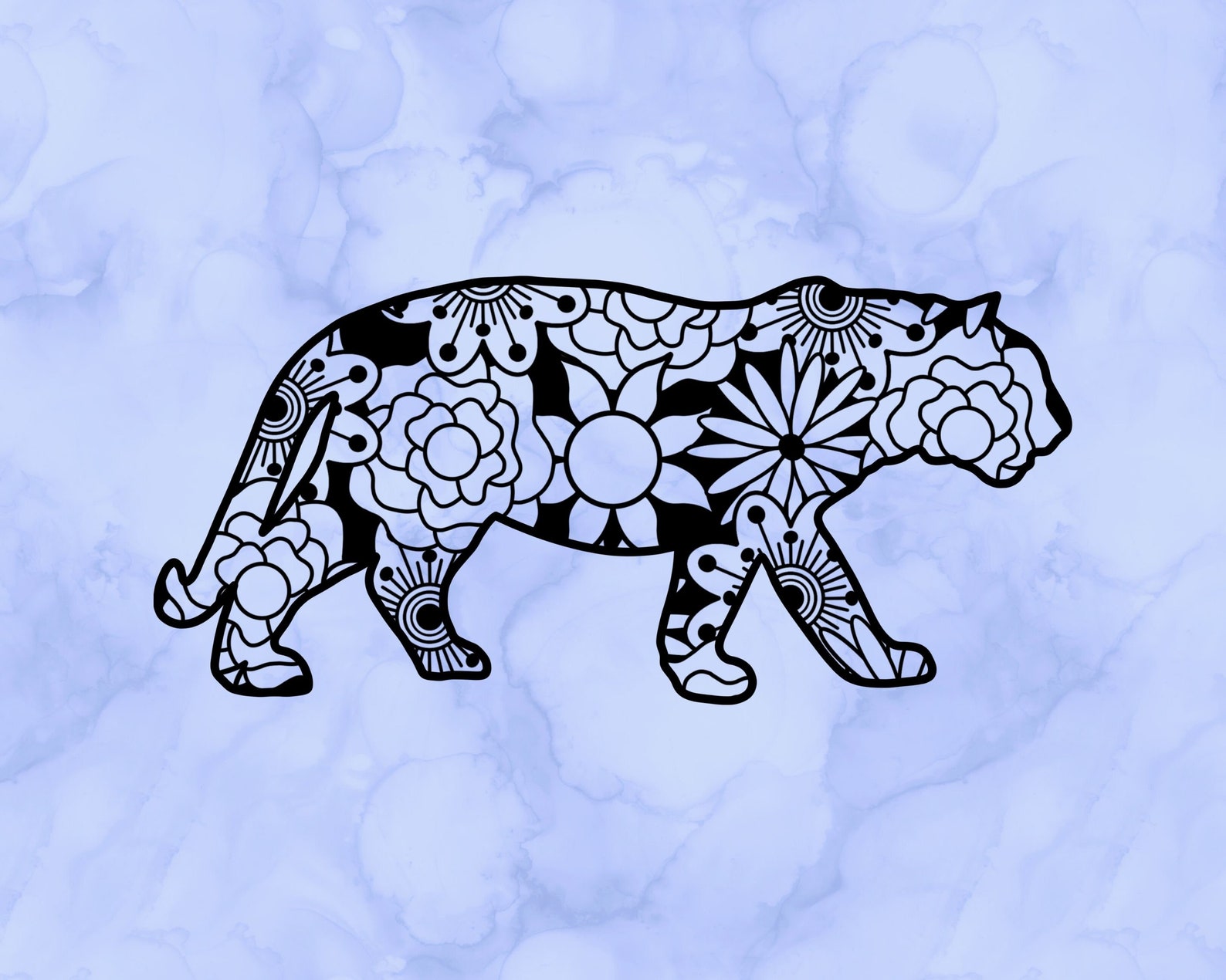 Tiger Zentangle Decal - Etsy