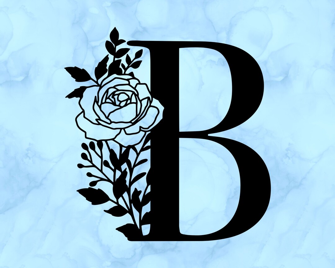 Floral Letter B Decal - Etsy