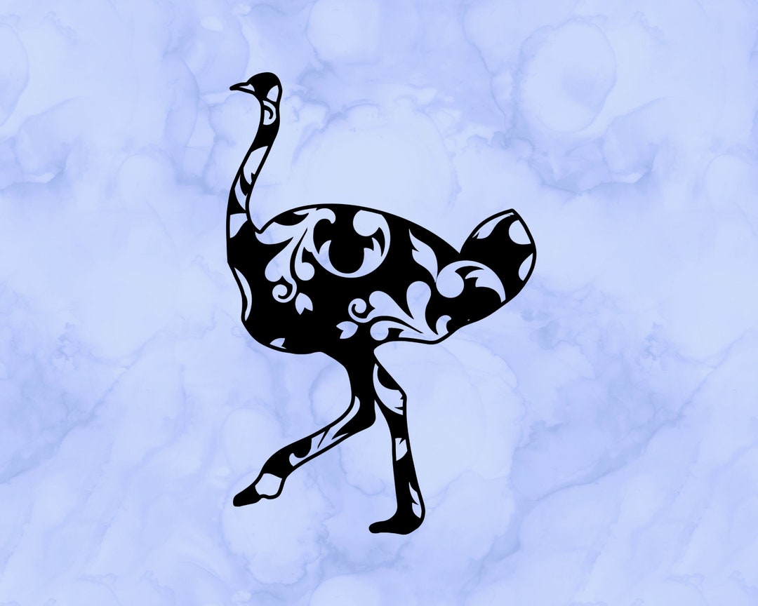Floral Ostrich Decal - Etsy