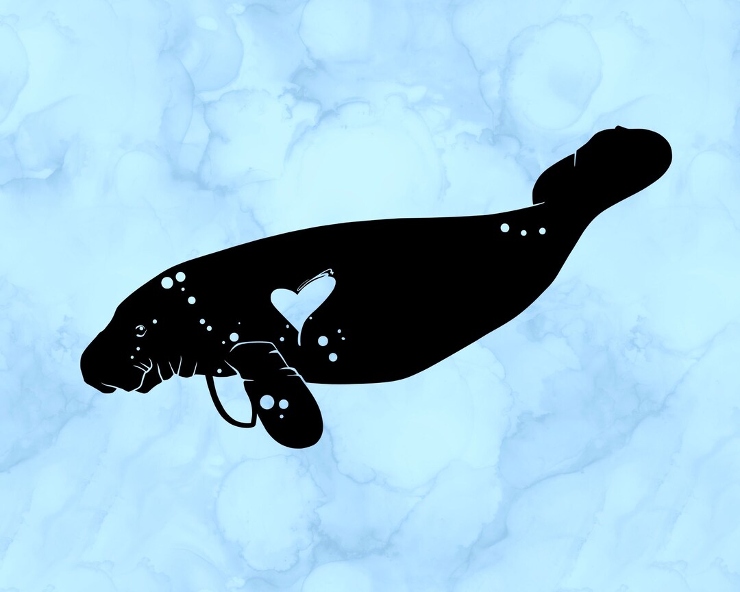 Manatee Heart Decal - Etsy
