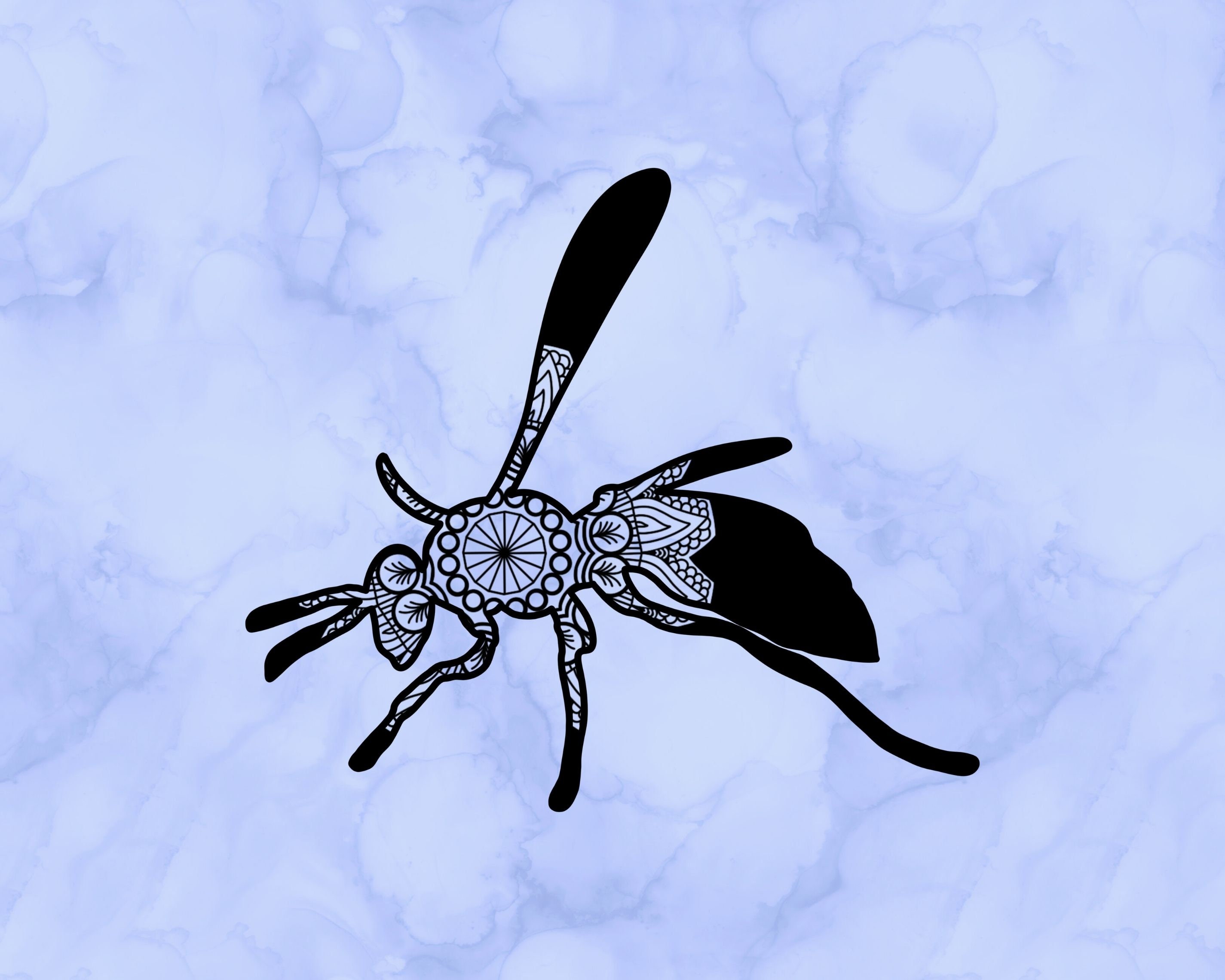 Wasp Zentangle Decal - Etsy