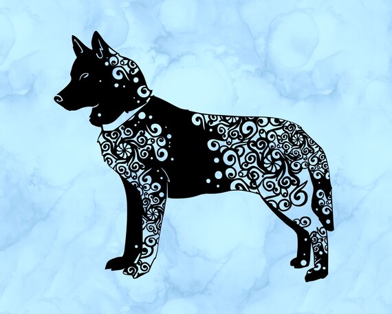 Siberian Husky Zentangle Decal | Etsy