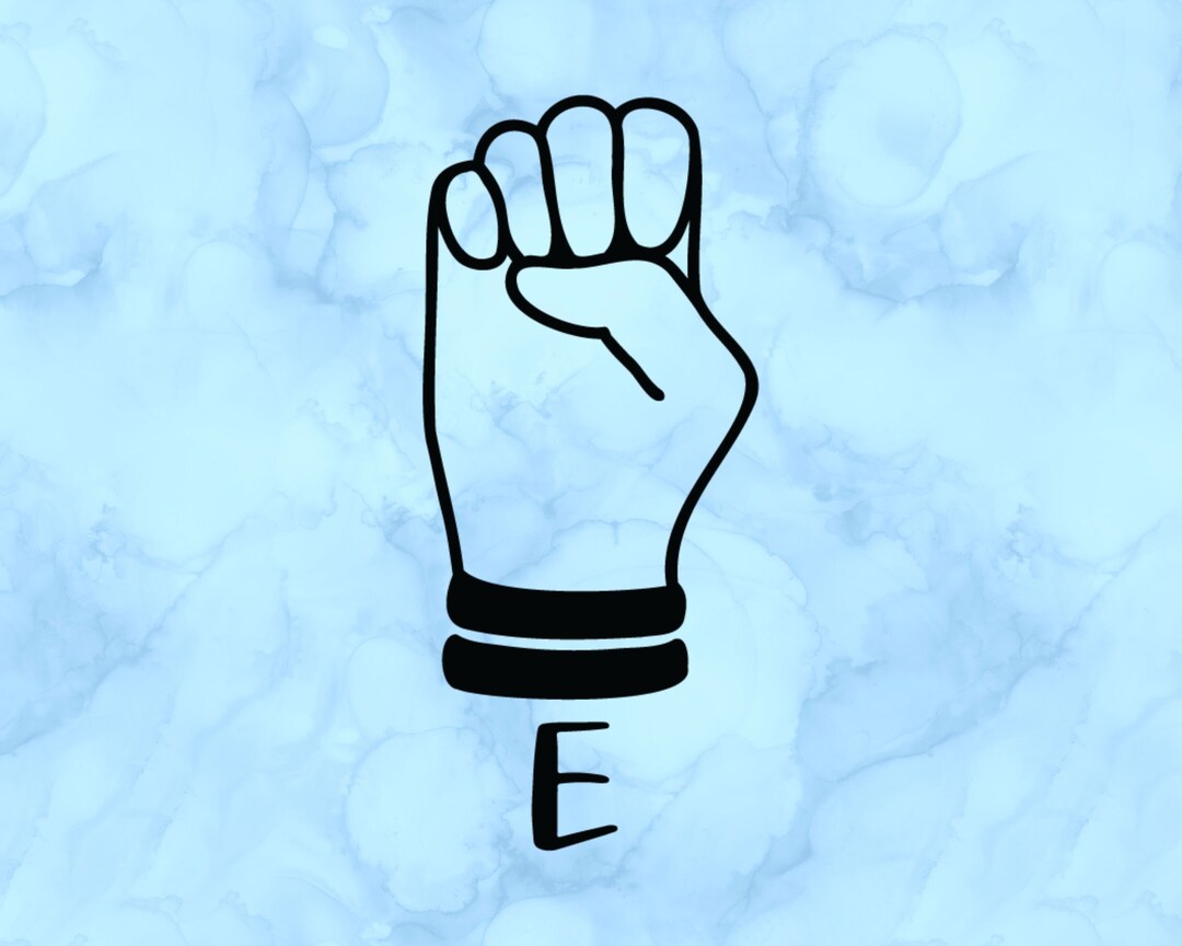 Sign Language Letter E Decal - Etsy