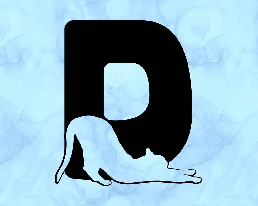 Cat Letter D Decal - Etsy