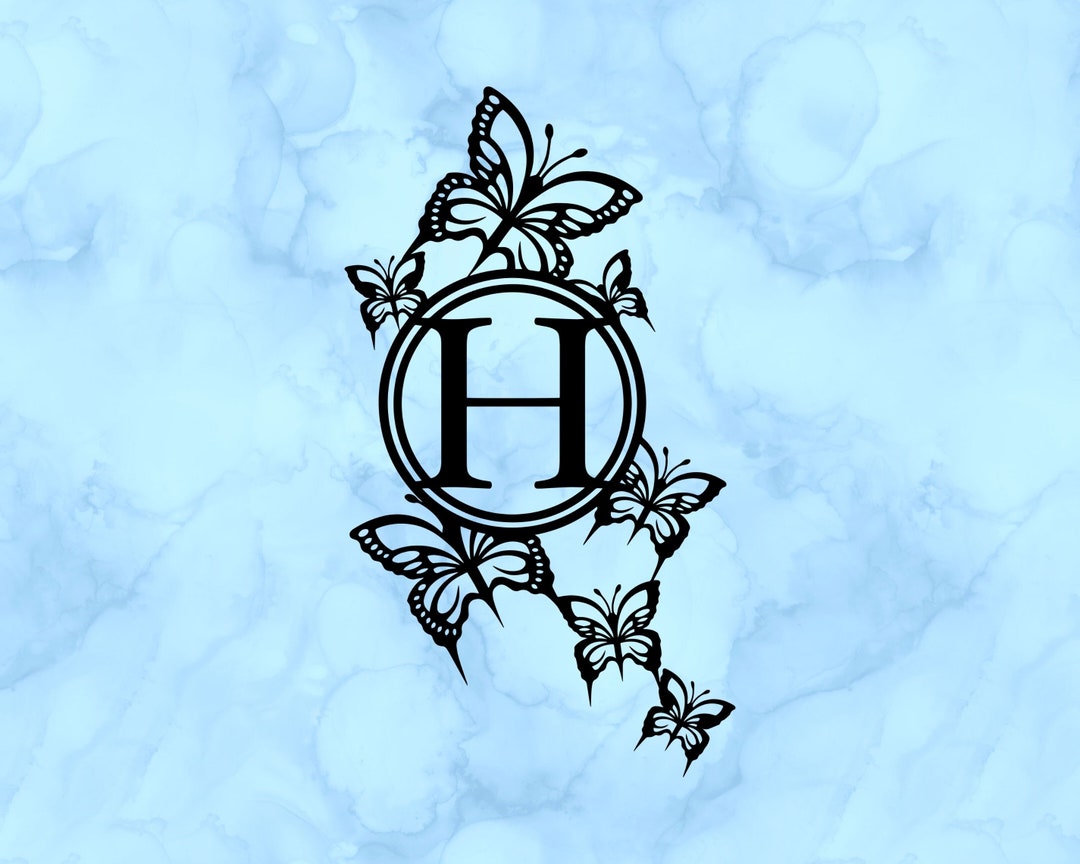 Butterfly Letter H Decal - Etsy