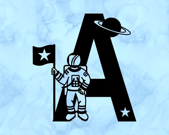 Astronaut Letter A Decal - Etsy