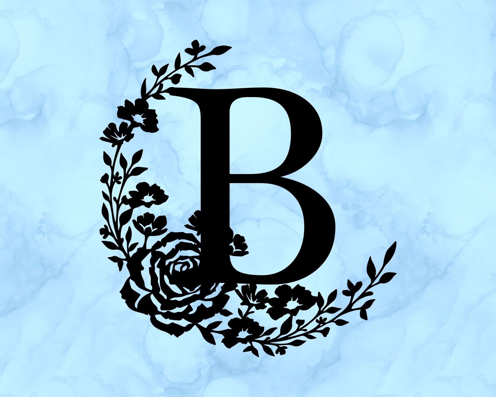 Floral Letter B Decal - Etsy