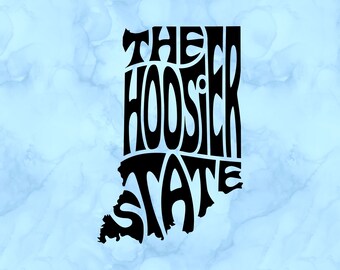 Vintage 1950's Style Indiana the Hoosier State Map Retro Travel Decal ...