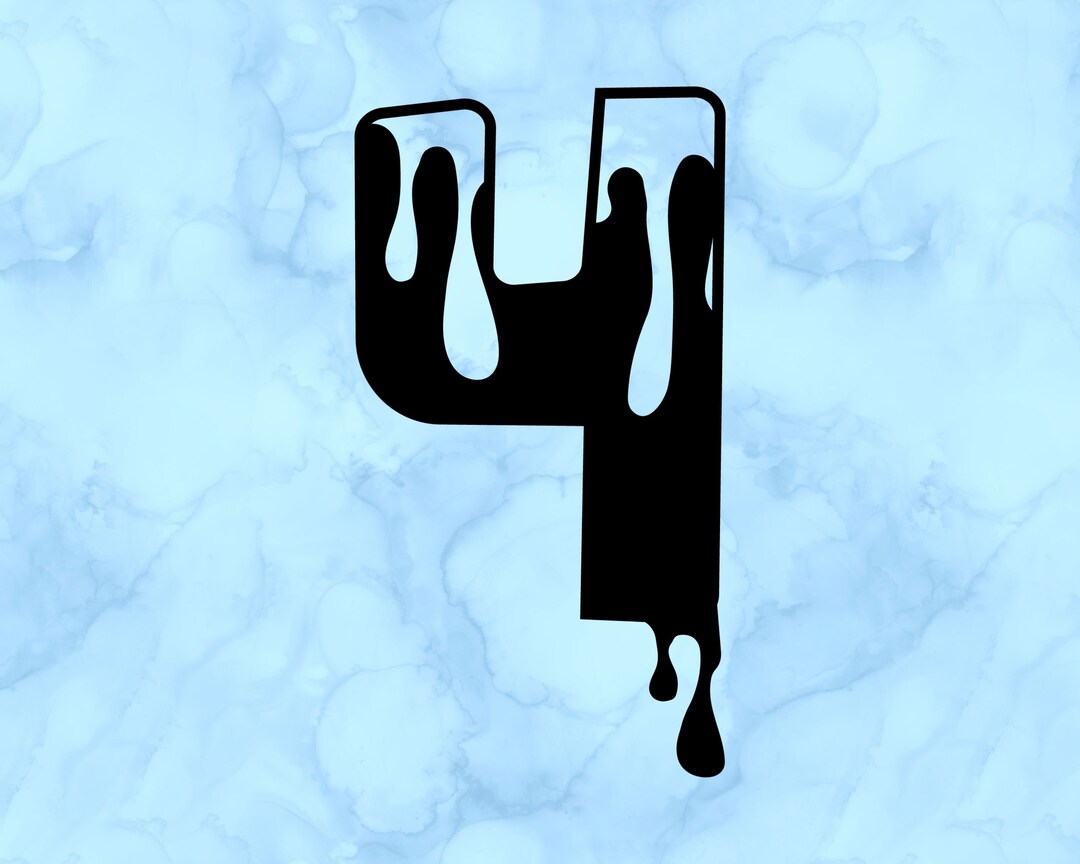 Drip Number 4 Decal - Etsy