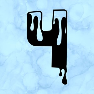 Drip Number 4 Decal - Etsy