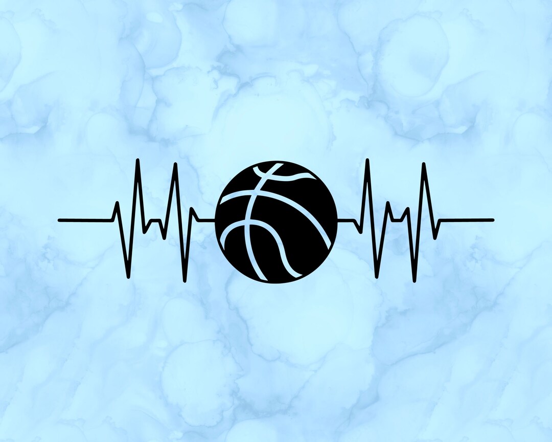 Basketball Heartbeat Decal - Etsy