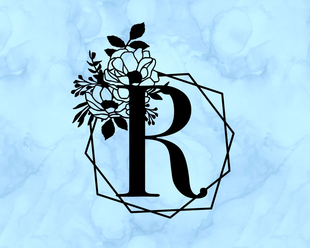 Floral Letter R Decal - Etsy