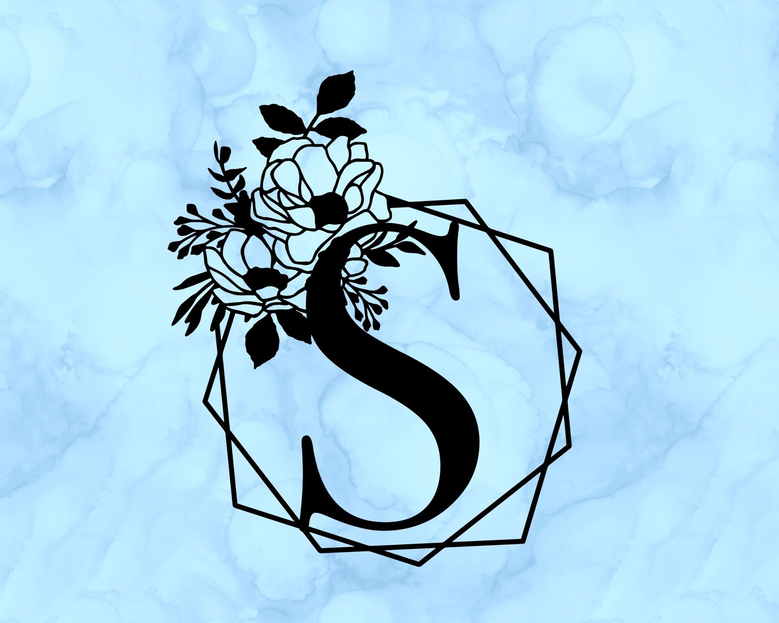 Floral Letter S Decal - Etsy