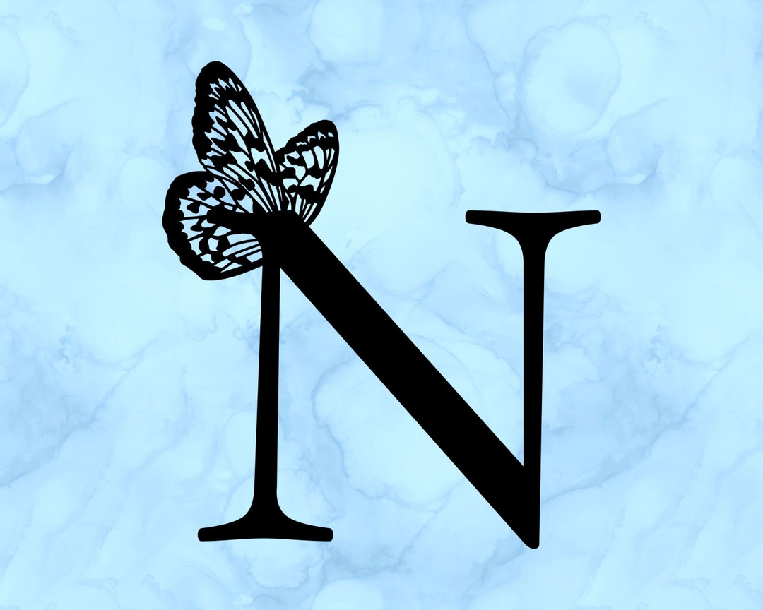 Butterfly Letter N Decal - Etsy