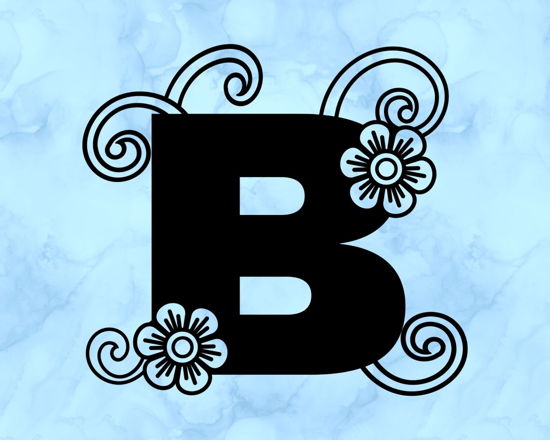 Swirl Letter B Decal - Etsy