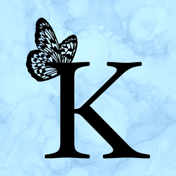 Letter K Butterfly Svg - Etsy