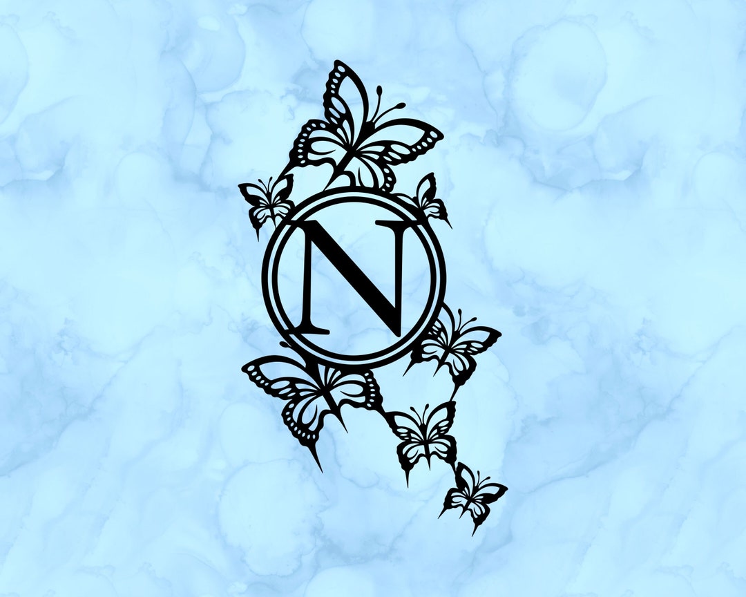 Butterfly Letter N Decal - Etsy