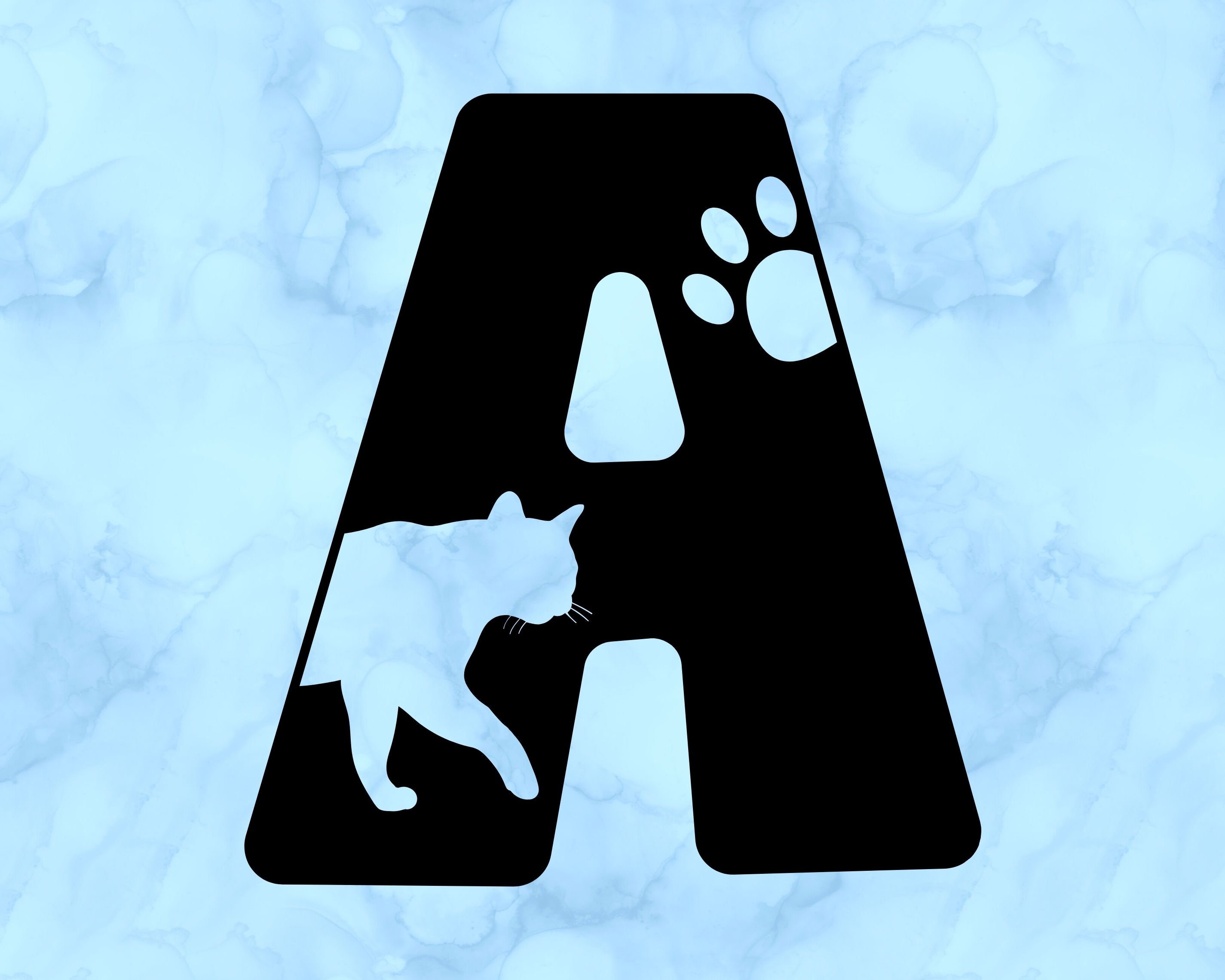 Cat Letter A Decal - Etsy