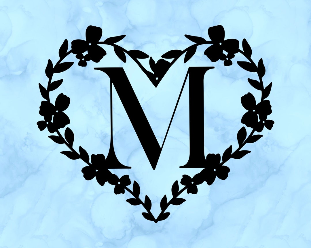 Heart Letter M Decal - Etsy