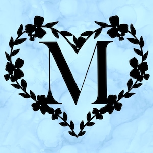 Heart Letter M Decal - Etsy