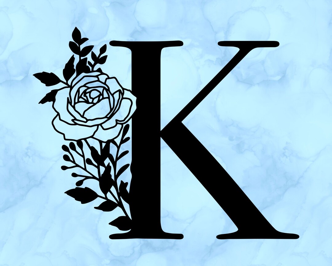 Floral Letter K Decal - Etsy