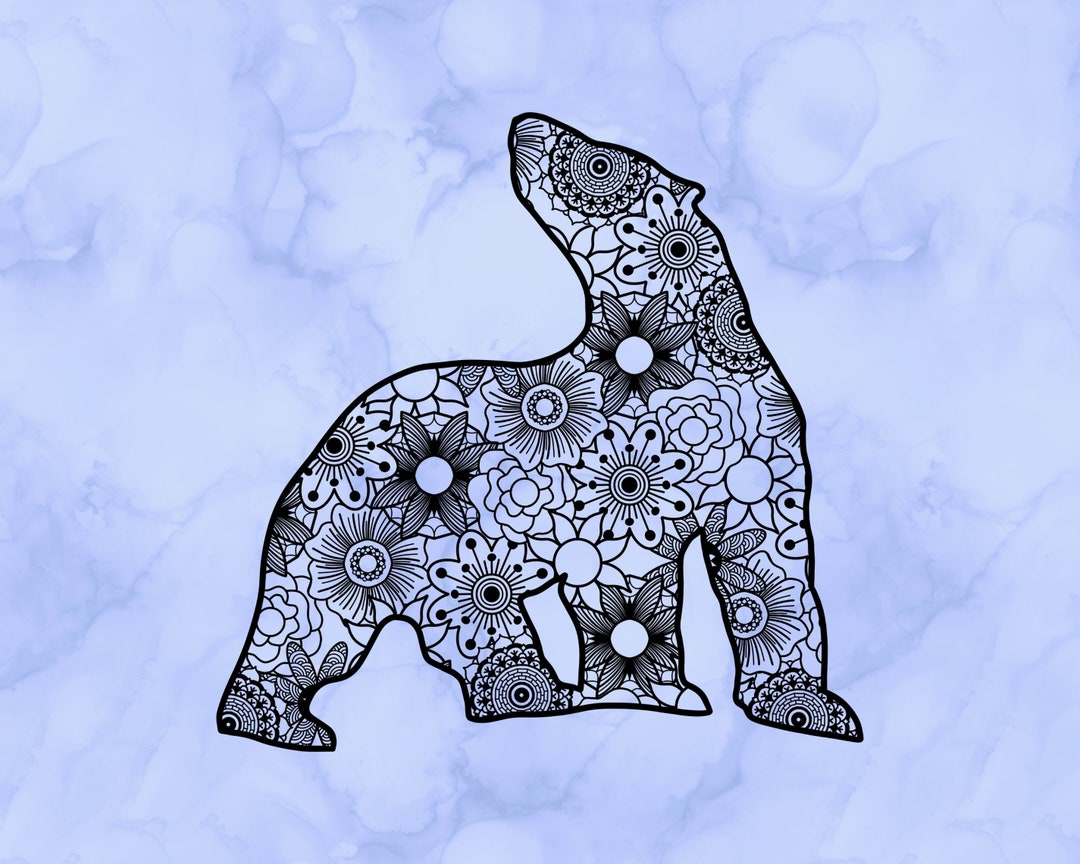 Polar Bear Zentangle Decal - Etsy