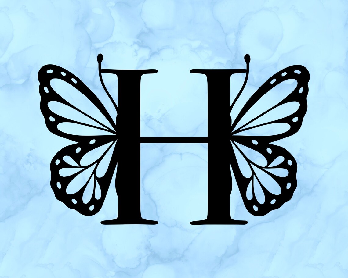 Butterfly Letter H Decal - Etsy