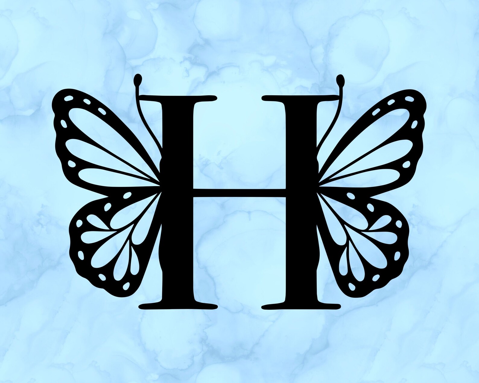 Butterfly Letter H Decal | Etsy
