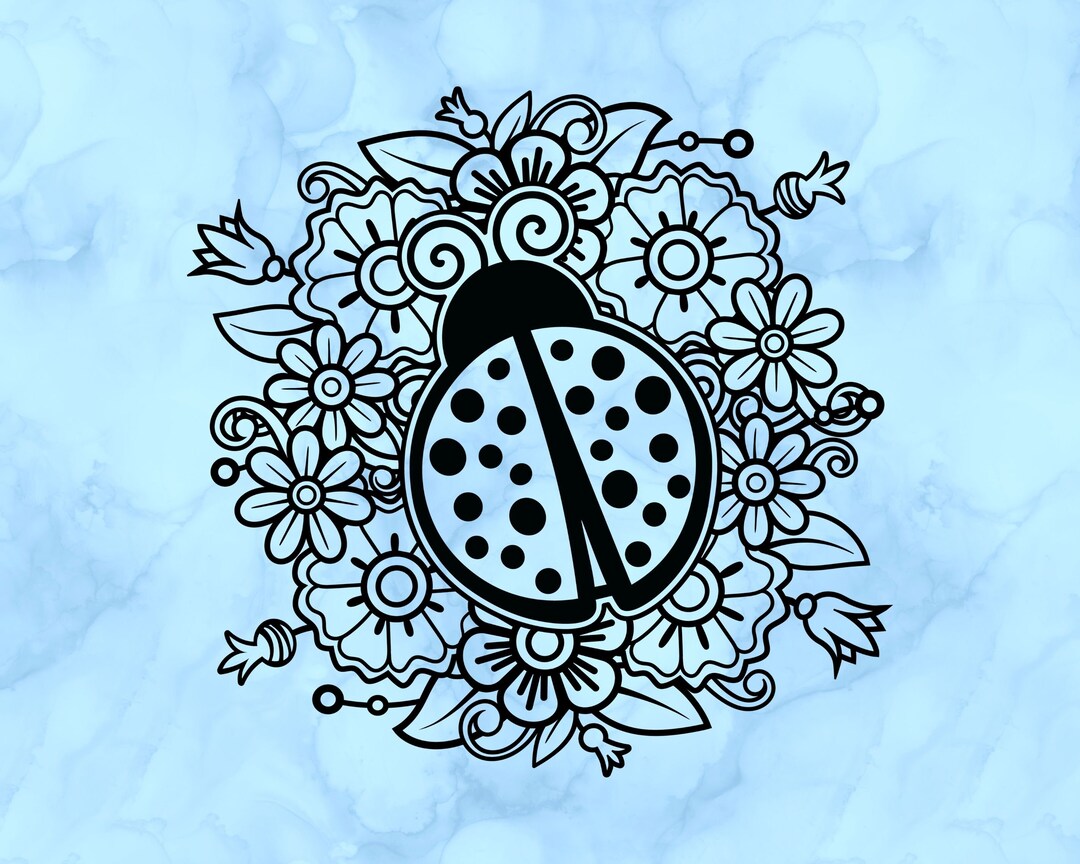 Floral Ladybug Zentangle Decal - Etsy