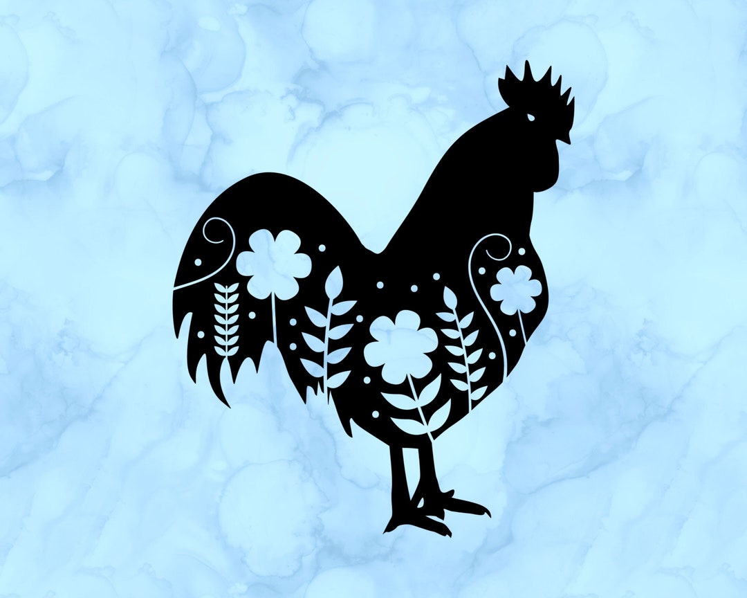 Floral Chicken Decal - Etsy