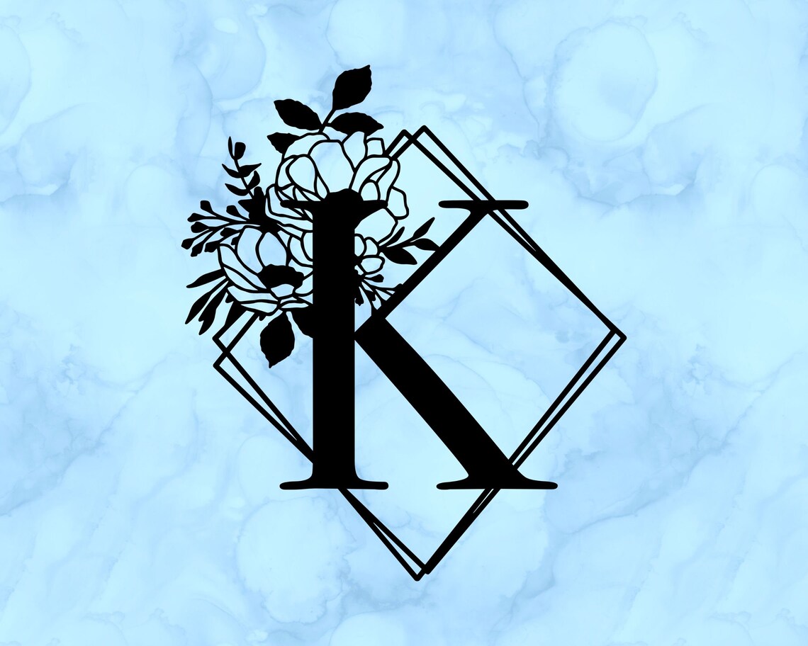 Floral Letter K Decal - Etsy