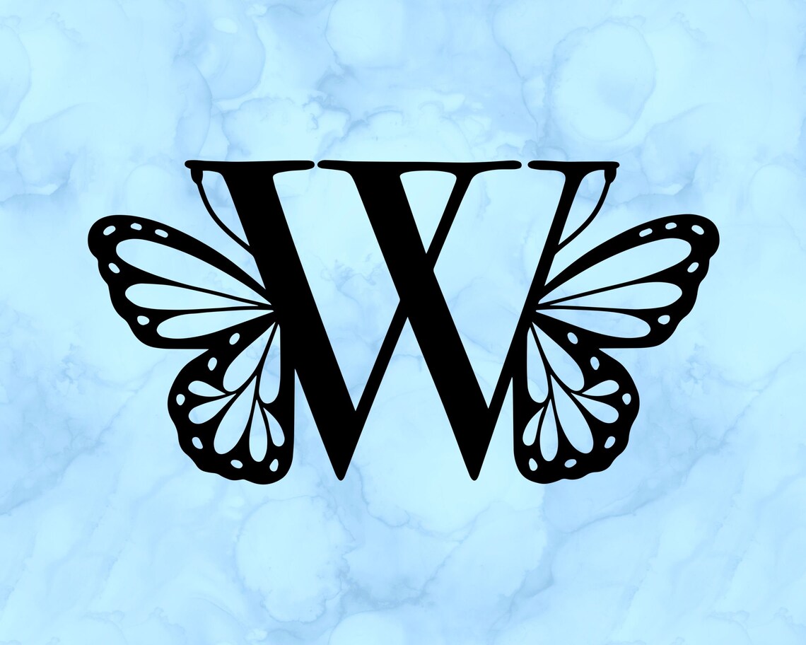 Butterfly Letter W Decal - Etsy