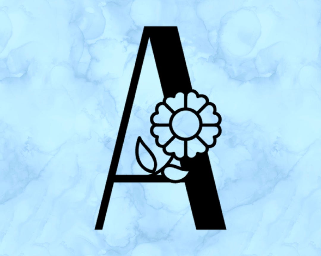 Floral Letter A Decal - Etsy