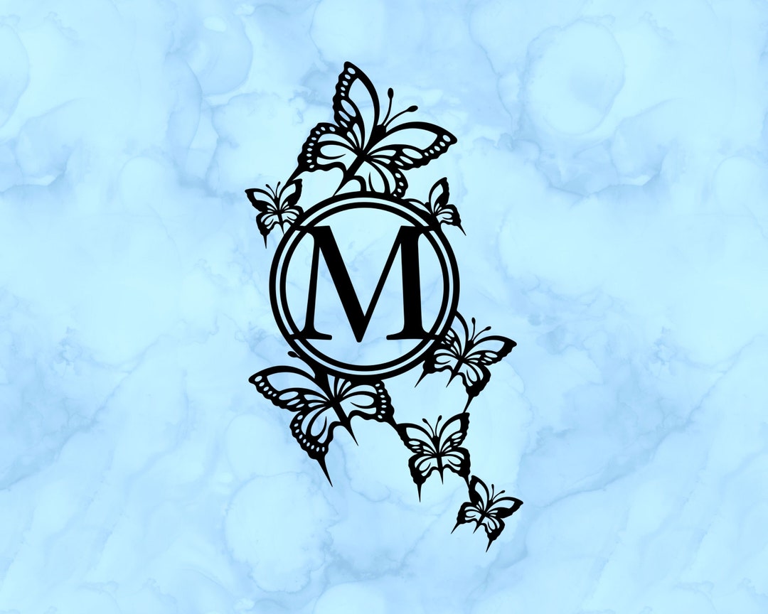 Butterfly Letter M Decal - Etsy
