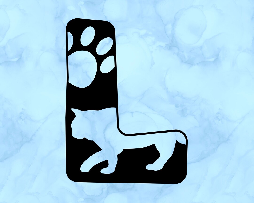 Cat Letter L Decal - Etsy