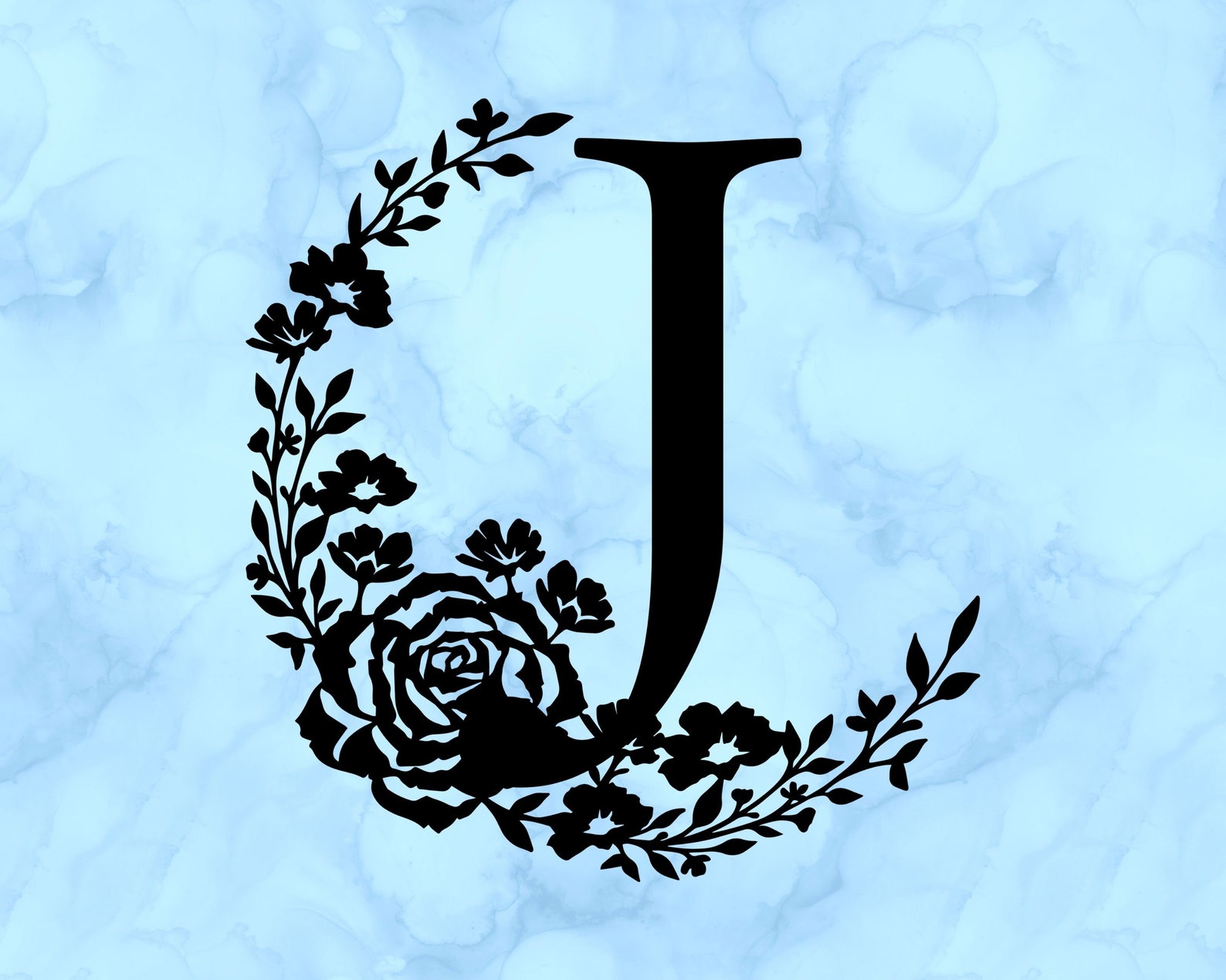 Floral Letter J Decal - Etsy