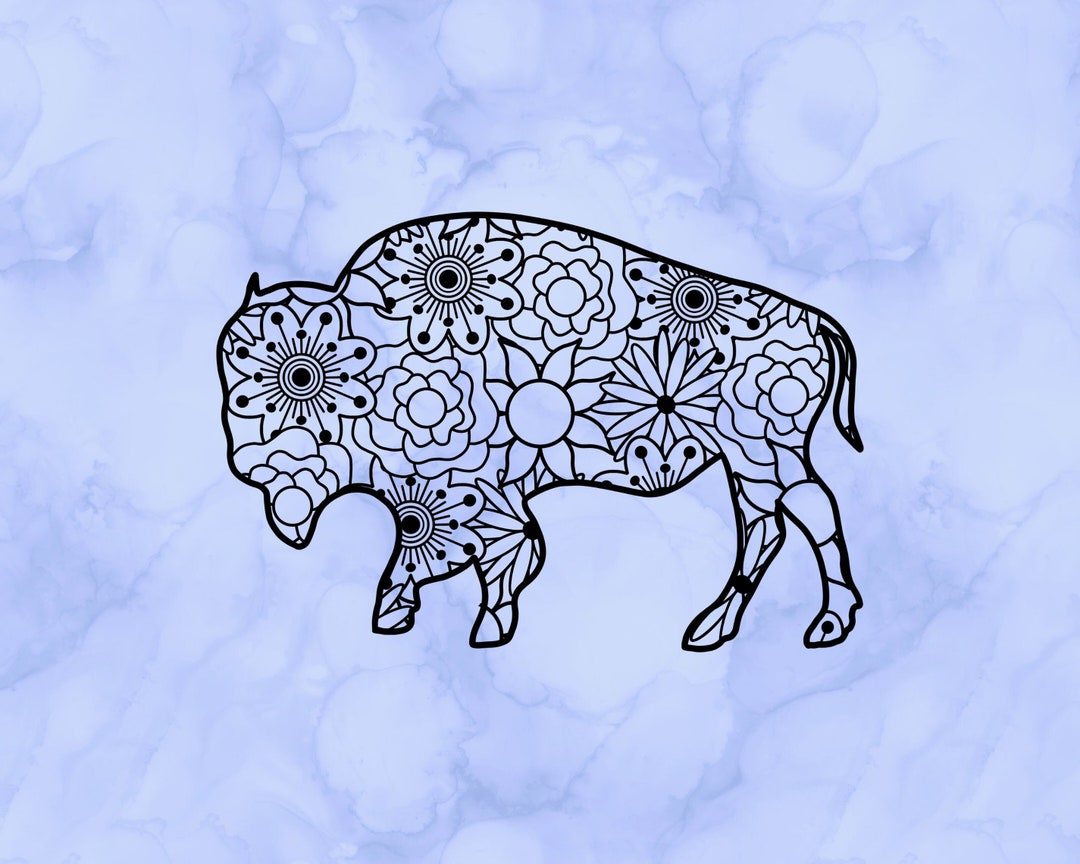 Buffalo Zentangle Decal - Etsy
